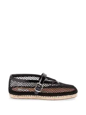 Alaïa Fishnet Espadrille Sandals - Noir