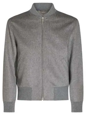 LARDINI Virgin Wool Bomber Jacket - Grey