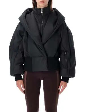 Attico Style Cotton-blend Recycled Polyamide Coat - Nero