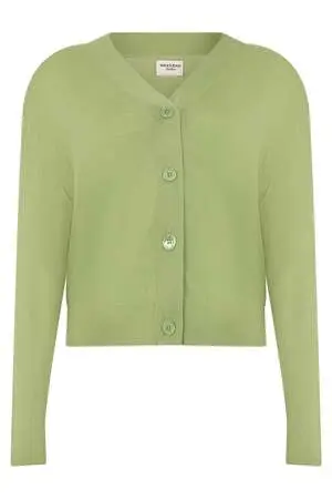 Max Mara Cropped Cardigan With Button Closure - Green
