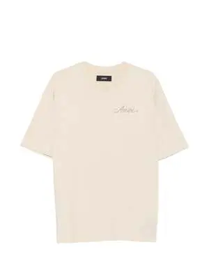 Amiri Logo-embroidered T-shirt - Alabaster