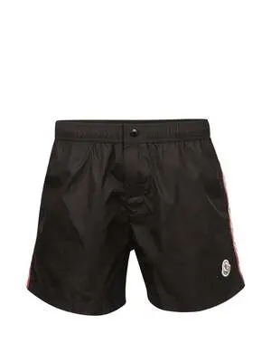 Moncler Swim Shorts With Side Stripe Detail - Black