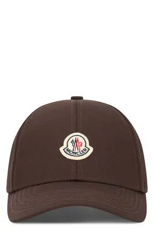 Moncler Moncler Monogram Logo Cotton Baseball Cap Brown