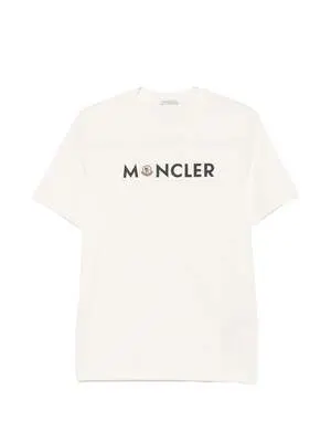 Moncler Cotton Short Sleeve T-shirt - Natural