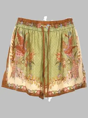 Zimmermann Indra Silk Shorts - Green