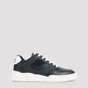 Celine Leather Lace-up Sneakers - Black