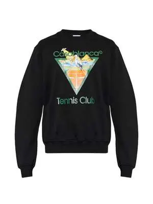 Casablanca Tennis Club Graphic Sweatshirt - Black