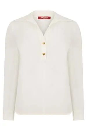 Max Mara Long Sleeve Polo Blouse - Ivory