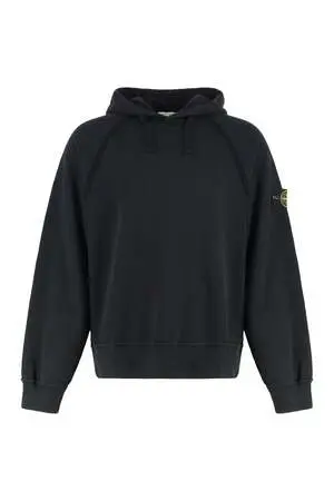 Stone Island Cotton Hoodie With Removable Logo Patch