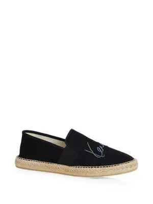 Kenzo Embroidered Espadrille Slip-ons - Black