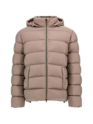 Herno HERNO Quilted Hooded Zip-Up Jacket Tortora