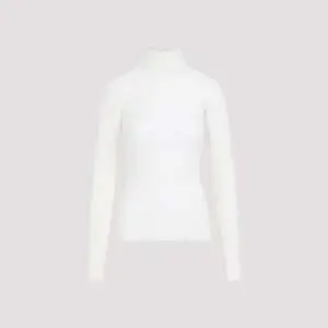 Bottega Veneta Ribbed Turtleneck Top - White
