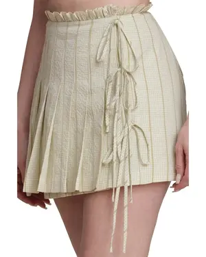 Avec Les Filles Gingham Pleated Wrap Skort