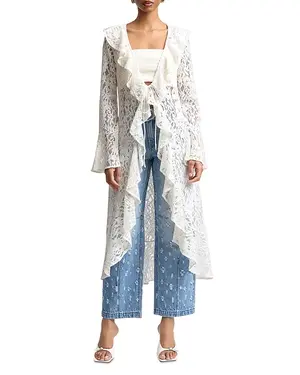 Avec Les Filles Lace Cascade Duster Jacket
