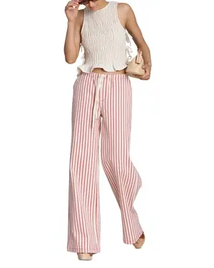 Avec Les Filles Side Tie Ruffle Hem Top