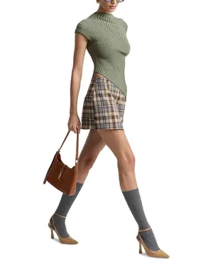Avec Les Filles Asymmetric Ribbed Top