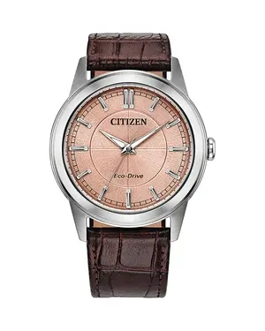 Citizen Eco-drive Strap Watch - Salmon/brown