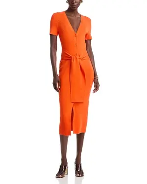 TOCCIN Agnes Tie Waist Dress - Flame