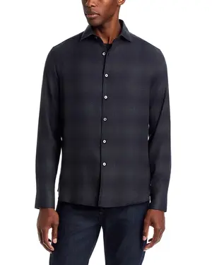 Canali Tonal Plaid Sportshirt - Charcoal