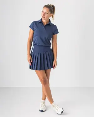 Boast 2-in-1 Pleated Skirt With Integrated Short - Navy