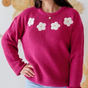 SWEET WINK Floral Applique Sweater