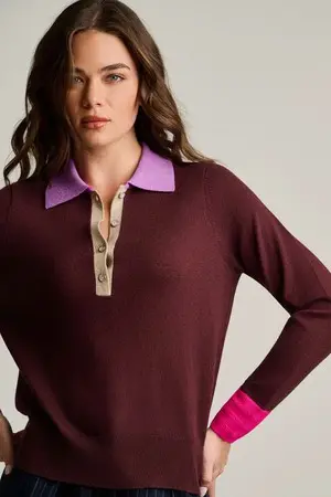 Lisa Todd Cotton-cashmere Contrast Trim Polo