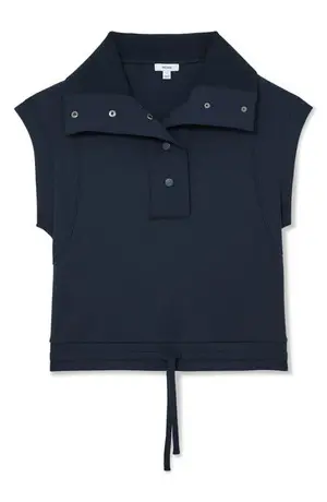 REISS Phoebe Snap Collar Top