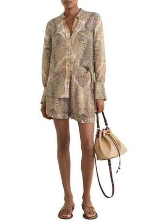 REISS Katiya Paisley Button-up Shirt