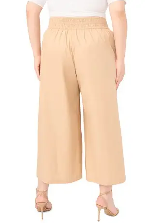 CECE DUPRAZ Smocked Waist Crop Pull-on Pants