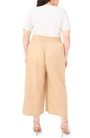 CECE DUPRAZ Smocked Waist Crop Pull-on Pants