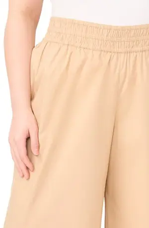 CECE DUPRAZ Smocked Waist Crop Pull-on Pants