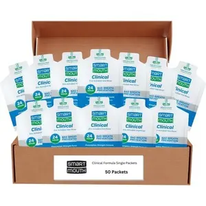 SMARTMOUTH Clinical Zinc Activated Portable Single Pack Mouthwash 50 Count - Clean Mint