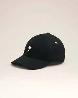 AMI Paris Cotton Baseball Cap - Black