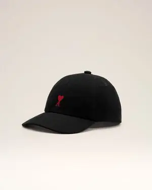 AMI Paris Cotton Baseball Cap - Black
