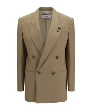 LARDINI Cameron Double-breasted Blazer - Brown
