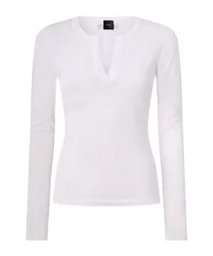 Pinko Bustier Seam V-neck Knitted Top - White