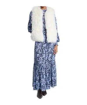 Michael Kors Faux Shearling Vest - Bone