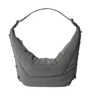 LEMAIRE Large Soft Game Bag In Nylon Canvas - Gray-blue