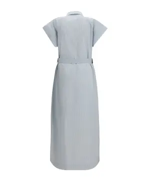 Jacob Cohen Belted Pinstripe Shirt Dress