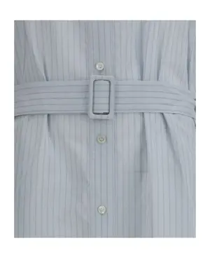 Jacob Cohen Belted Pinstripe Shirt Dress
