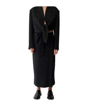 Calvin Klein Hallie Wrap Midi Skirt - Black