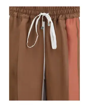 Kiton Striped Drawstring Wide-leg Pants
