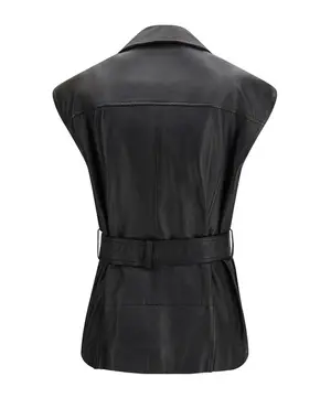 Pinko Leather Biker Vest