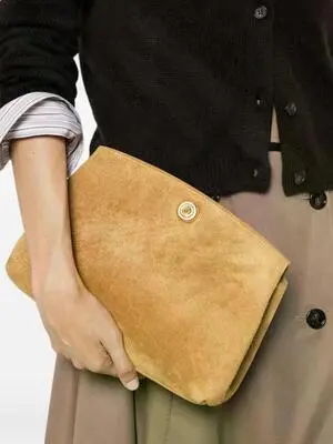 LIFFNER Push-lock Suede Clutch Bag