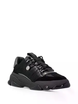 Pinko Glitter-panelled Chunky Sneakers - Black