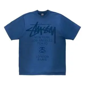StÜssy World Tour T-shirt - Sun Faded Navy