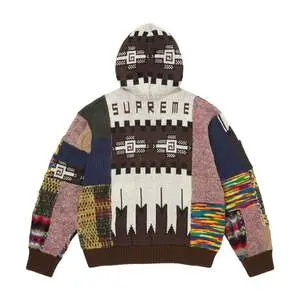 Supreme Ss26 Patchwork Zip Up Hooded Sweater
