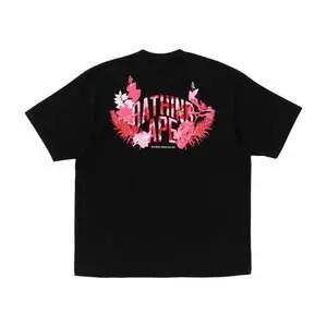 A BATHING APE Floral Ape Head Relaxed Fit Tee - Black