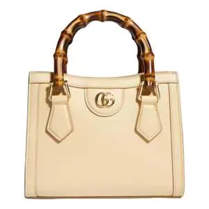Gucci Diana Small Tote Bag With Bamboo Handle - Light Yellow