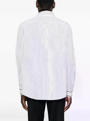 Saint Laurent Vertical-stripe Long-sleeve Shirt - White